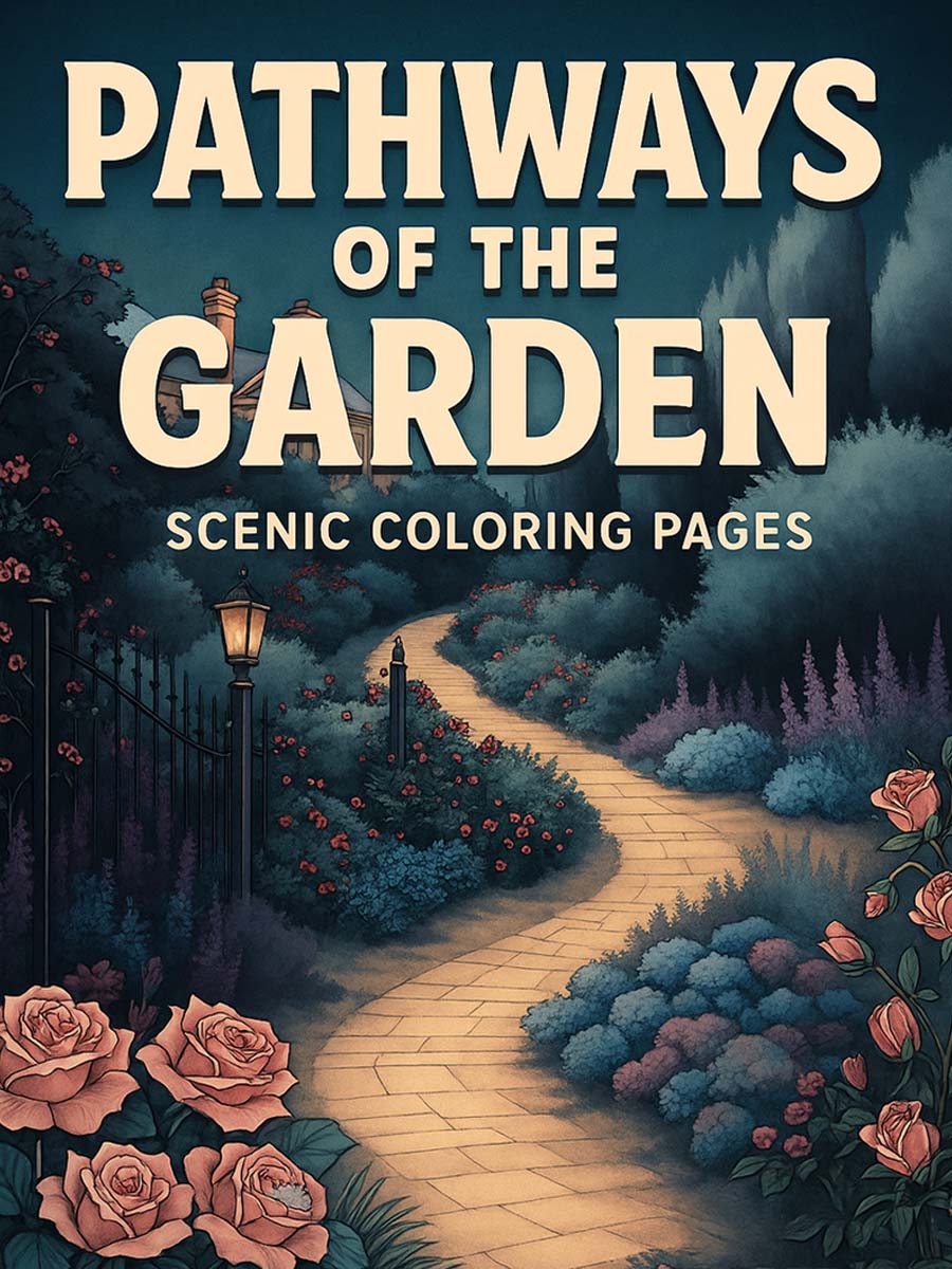 Pathways of the Garden – 25 Scenic Coloring Pages | Backyard Coloring